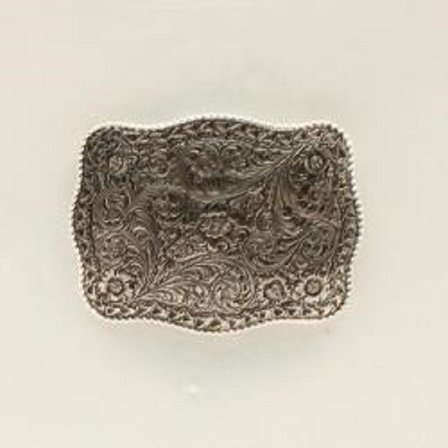 Crumrine Rectangle Buckle Floral Scrolling Roped Edge
